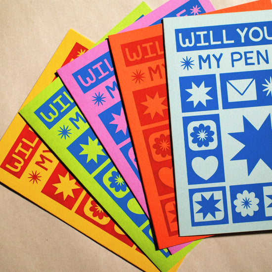 Will You Be My Pen Pal? Screen Printed Card – Lex MB Studio